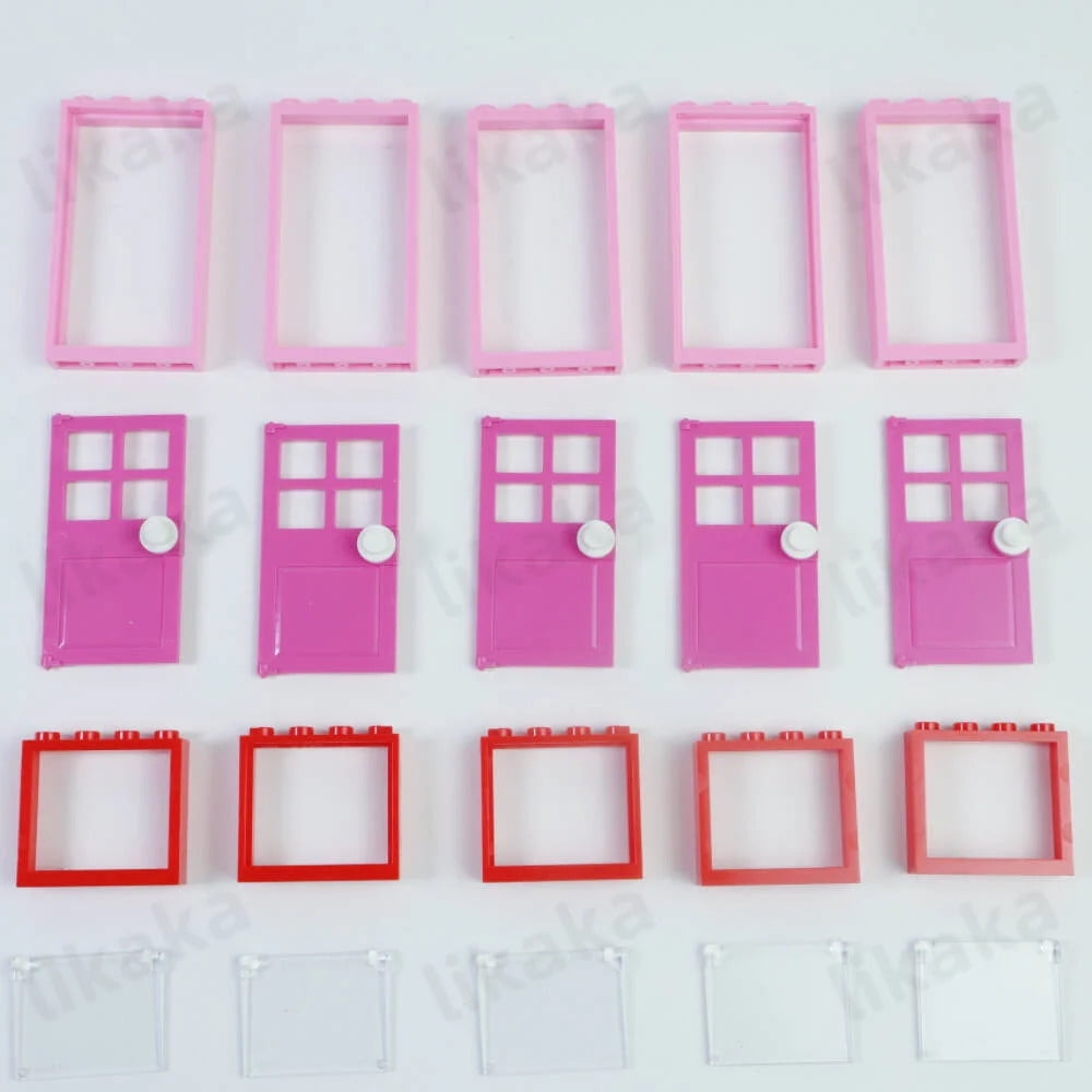 MOC City Friends House Door Window Set Building Blocks Toys Compatible ...