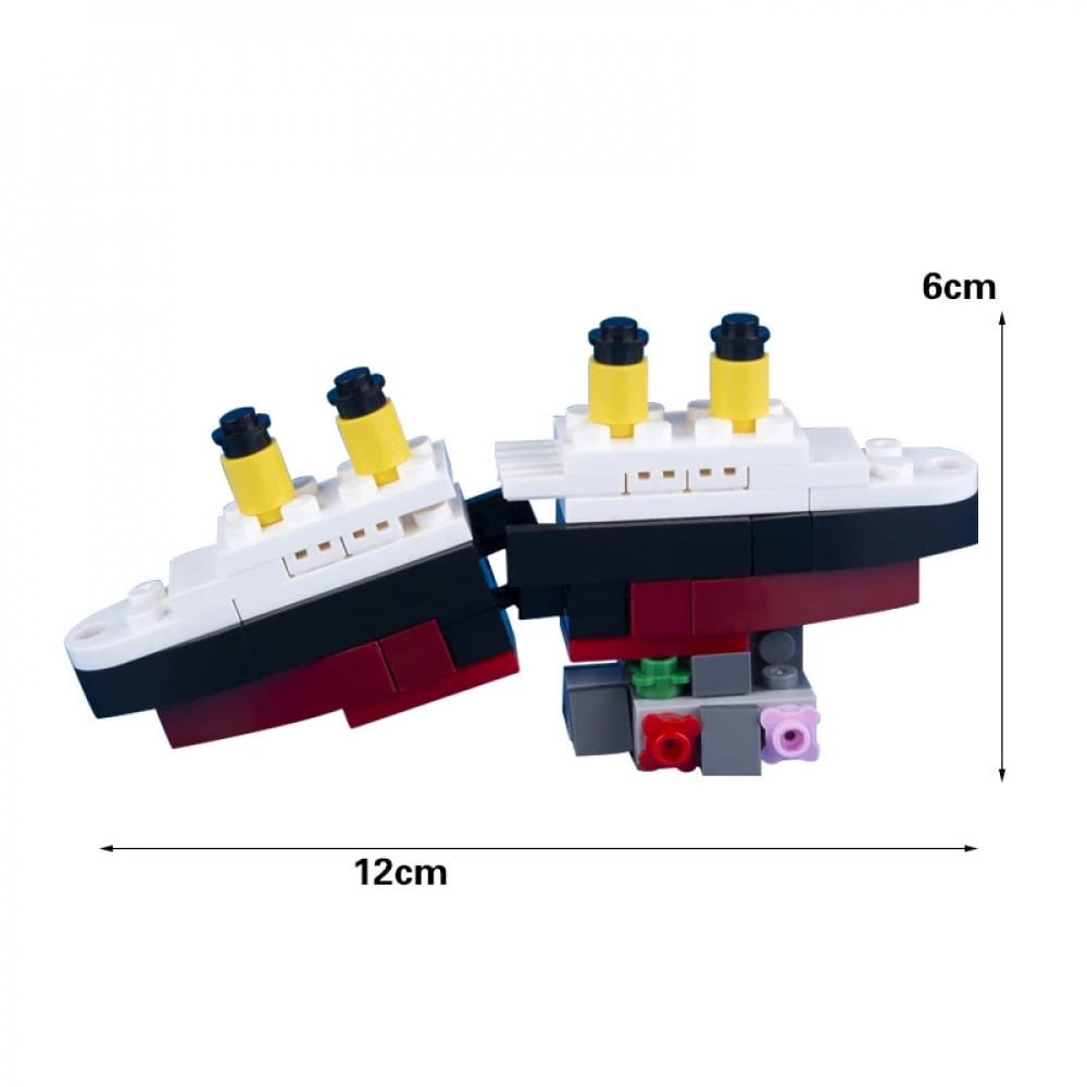 MOC City Mini Sunken Titanic Building Blocks Cargo Ship Submarine ...