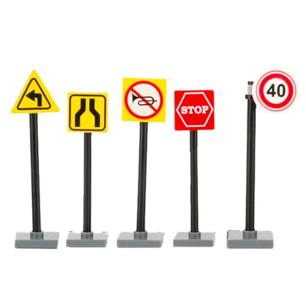 MOC City Road Barrier Building Blocks Kit Traffic Lights Roadblock Cone ...