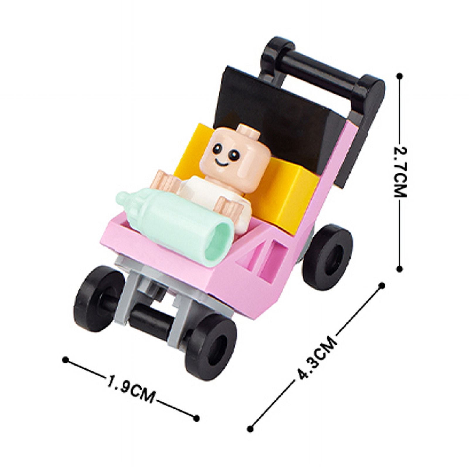 MOC City Series Baby Figure brick Crib Carriage Stroller Furniture ...