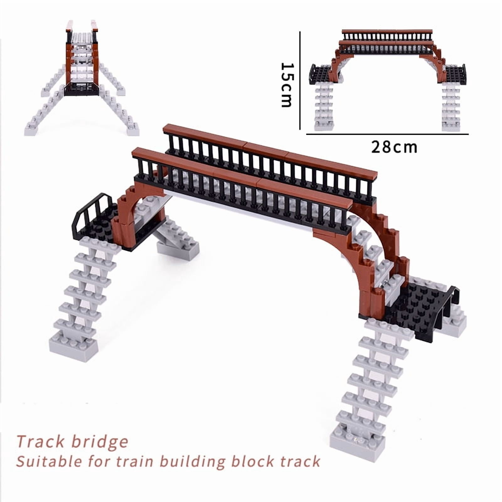 MOC City Train Rail Crossing Tracks Set Stud Gap Triple Switch Bricks ...