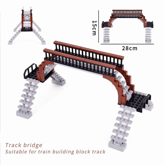 MOC City Train Rail Crossing Tracks Set Stud Gap Triple Switch Bricks ...