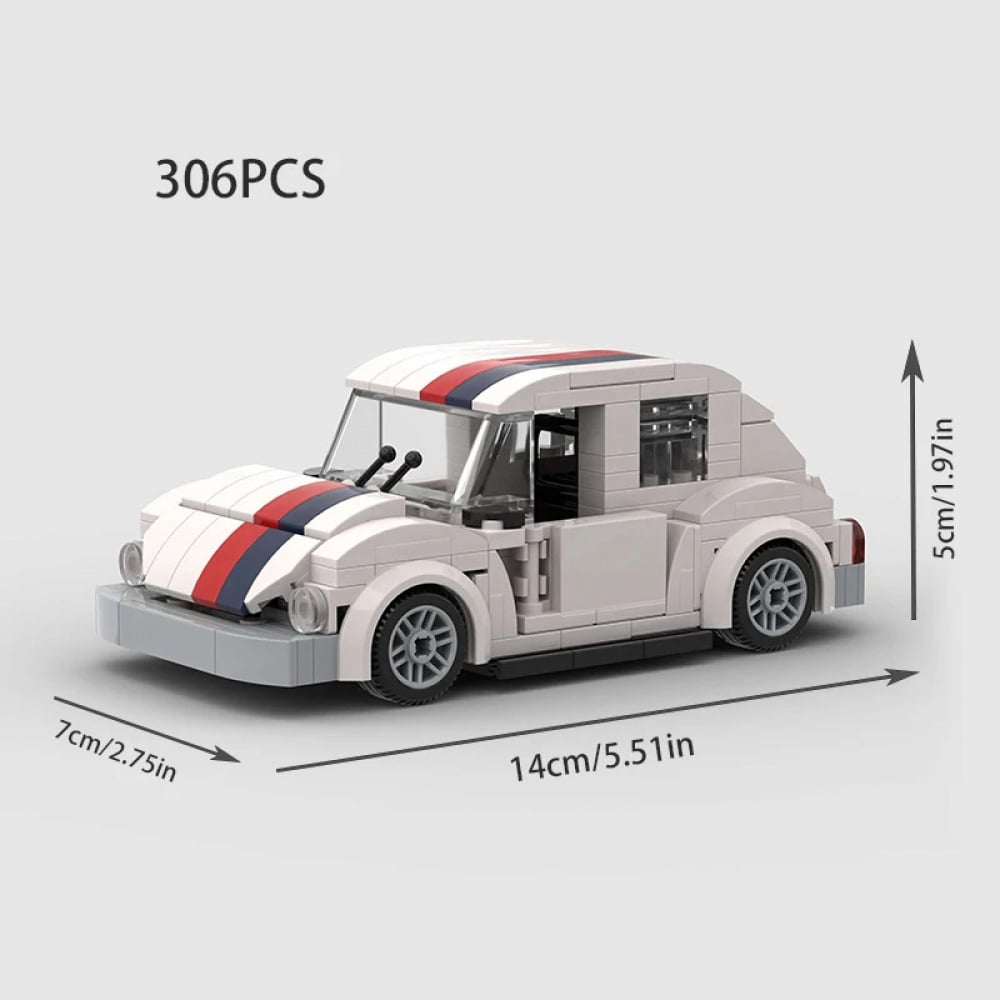 MOC Classical Beetle Car City Speed Champions Super Race Sports Great ...