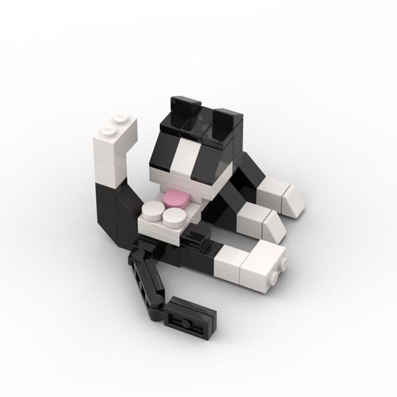 MOC Cow Cat Building Blocks Set, A Cute Cat Licking Hair, Desktop ...