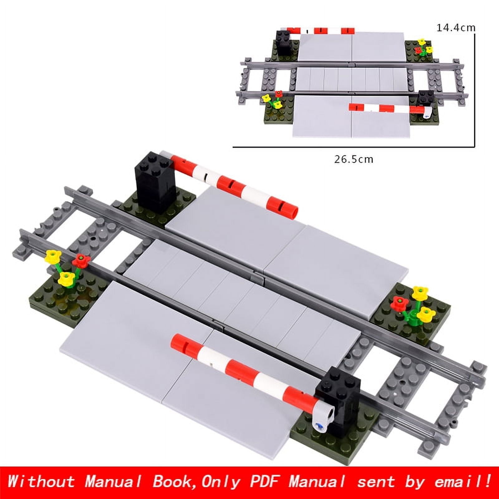 MOC Creative Expert City Train Traffic lights Railing Crossing Railway ...