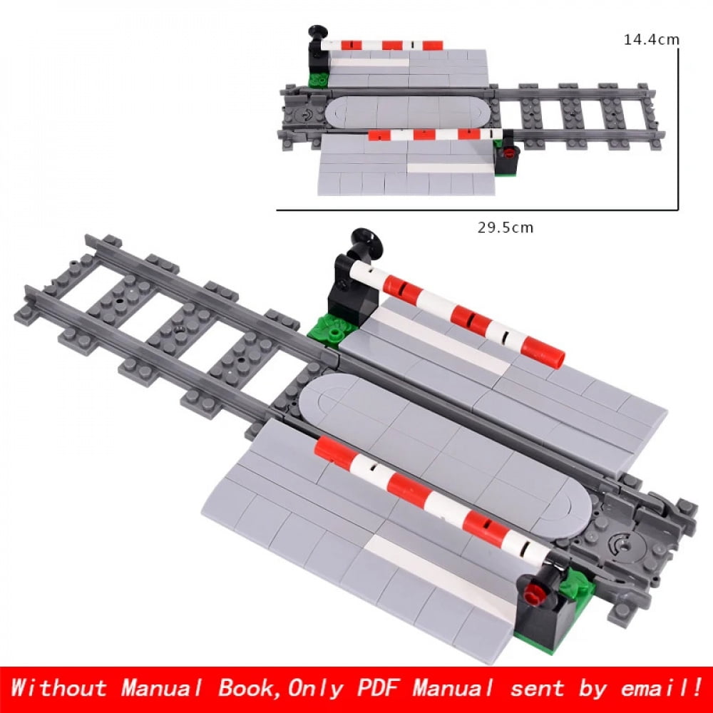 MOC Creative Expert City Train Traffic lights Railing Crossing Railway ...