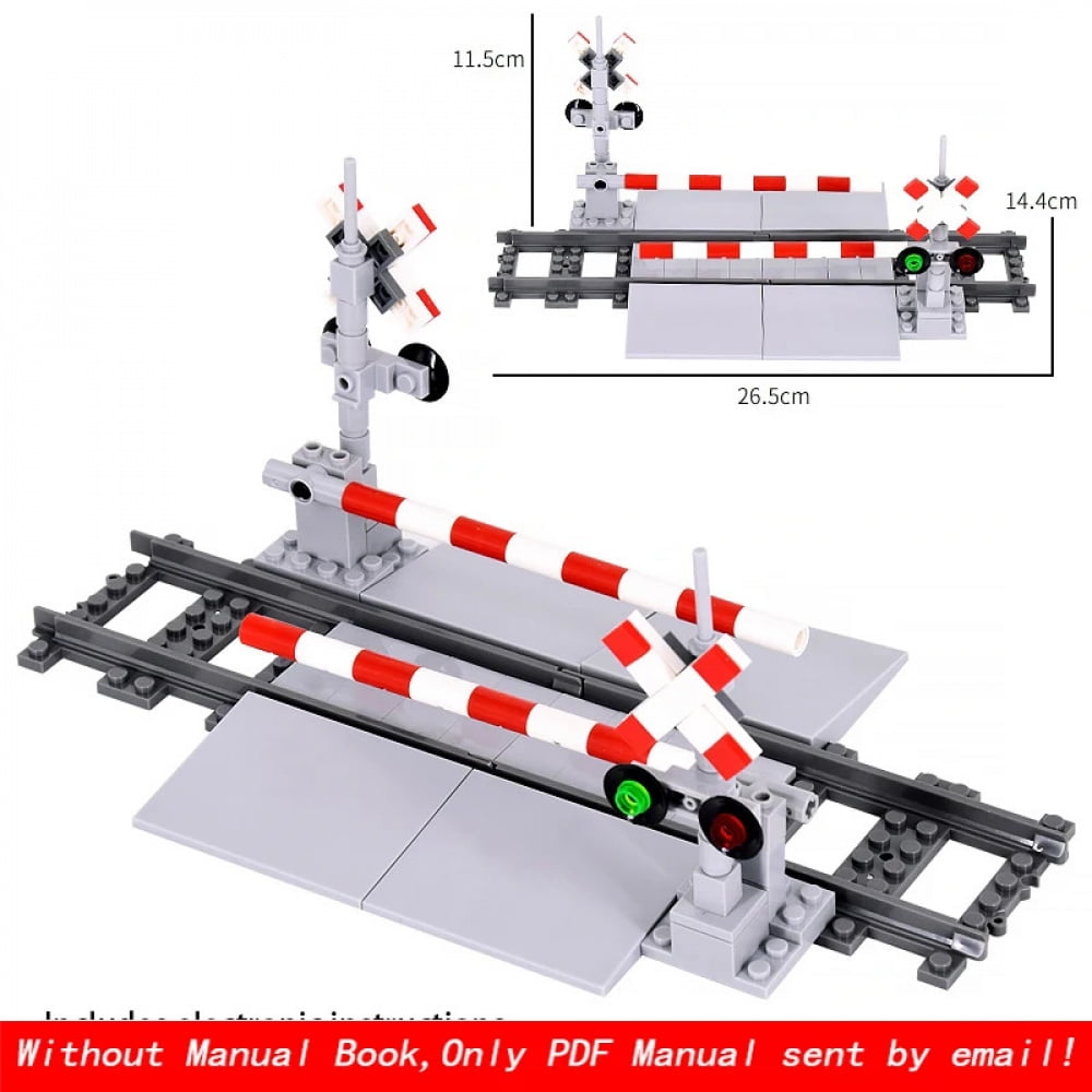 MOC Creative Expert City Train Traffic lights Railing Crossing Railway ...