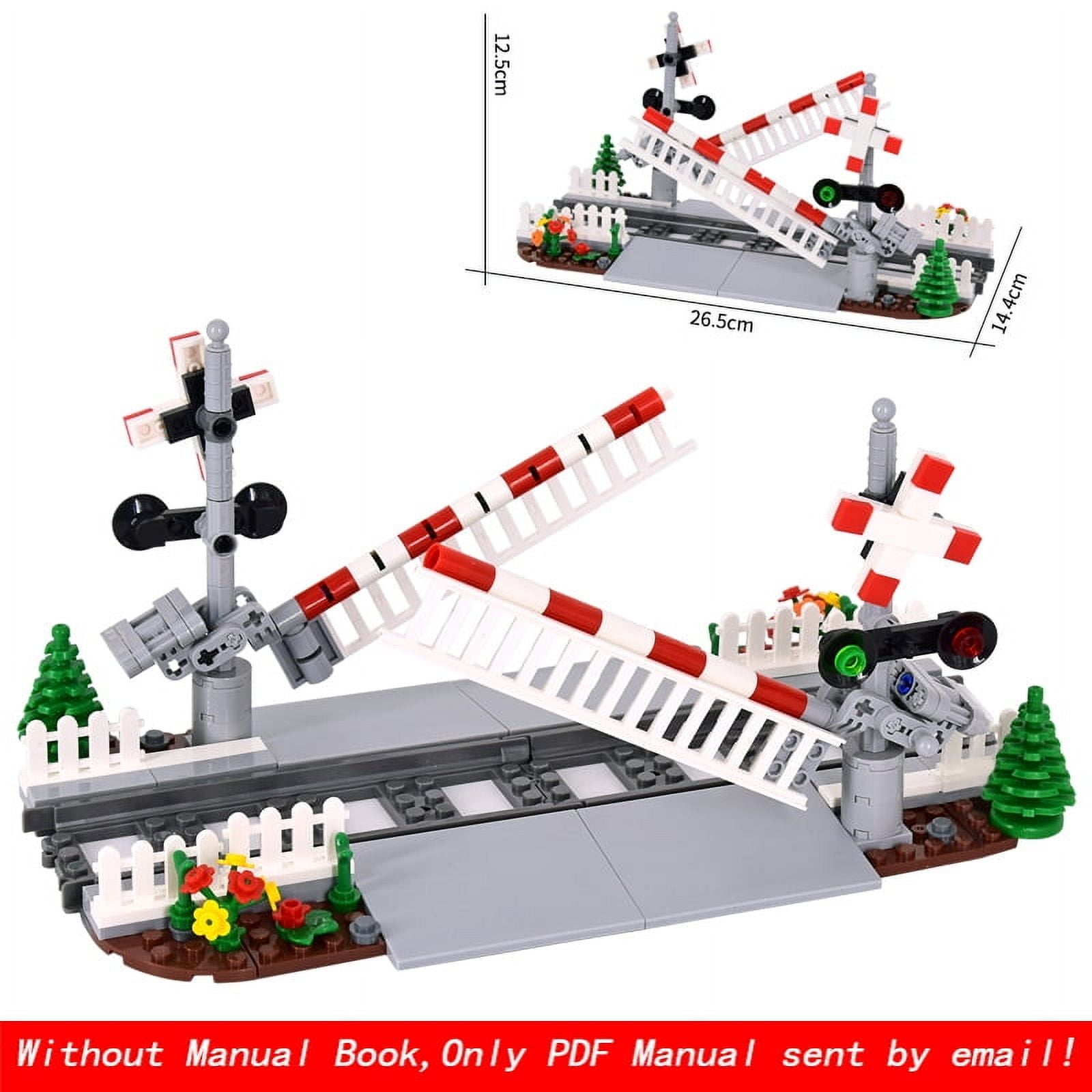 MOC Creative Expert City Train Traffic lights Railing Crossing Railway ...