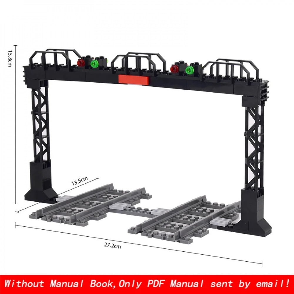 MOC Creative Expert City Train Traffic lights Railing Crossing Railway ...