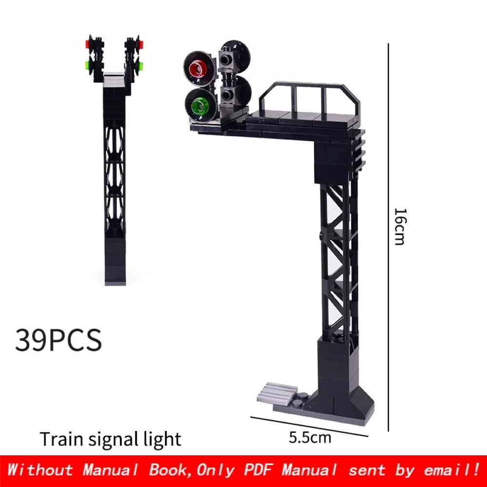 MOC Creative Expert City Train Traffic lights Railing Crossing Railway ...