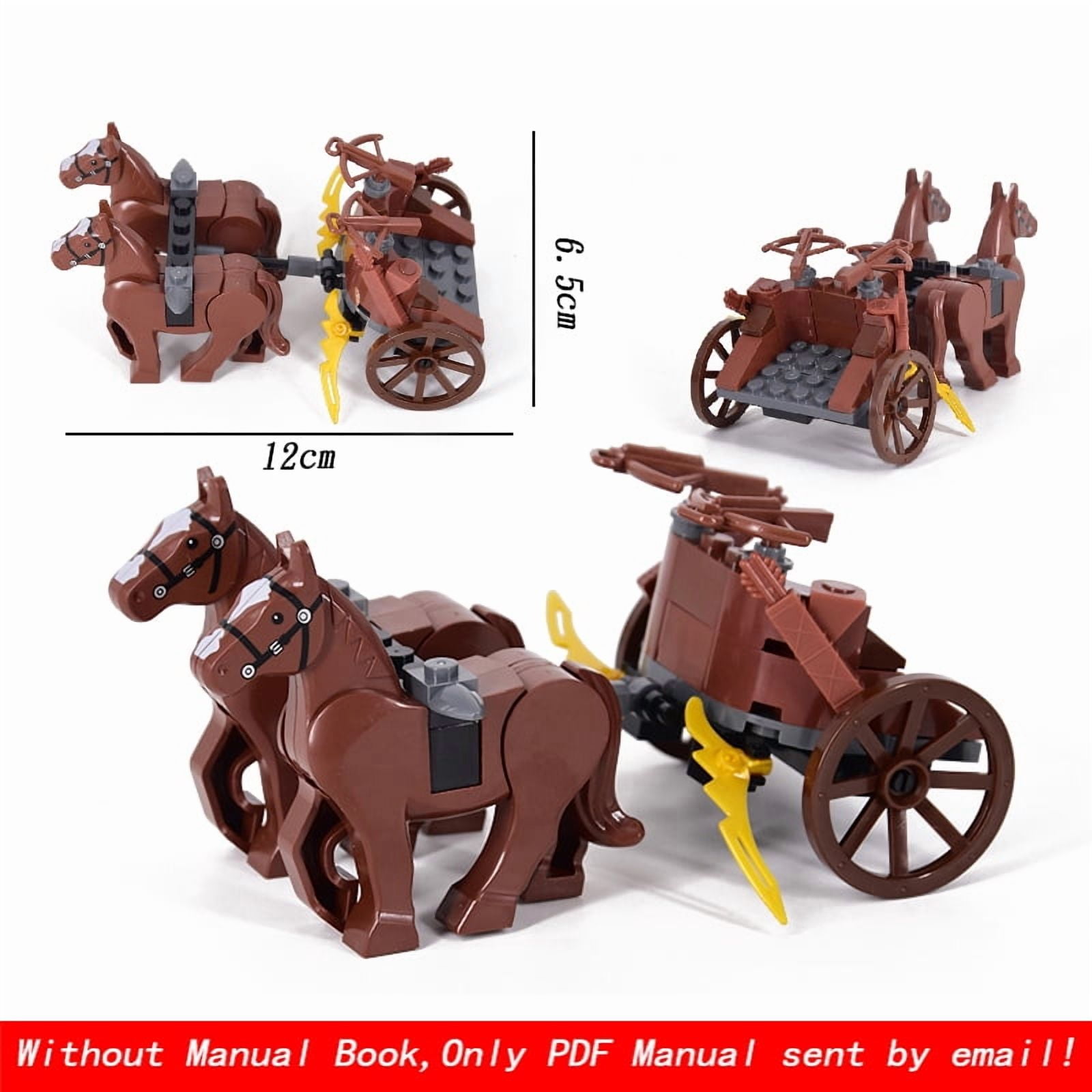 MOC Creative Medieval Castle Royal King's Knight Rome Spartacus Chariot ...
