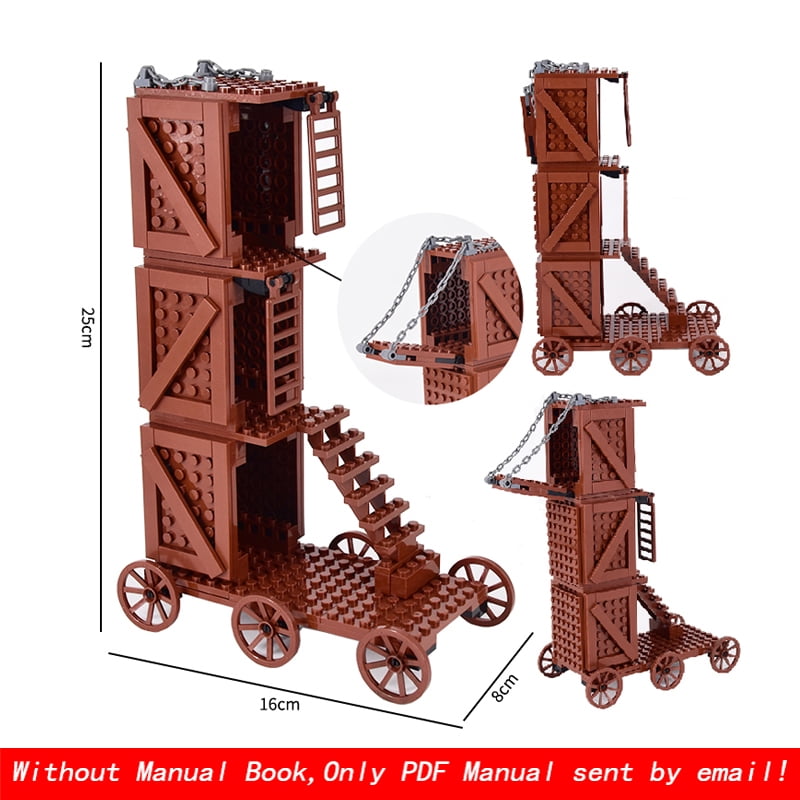 MOC Creative Medieval Castle Royal King's Knight Rome Spartacus Chariot ...