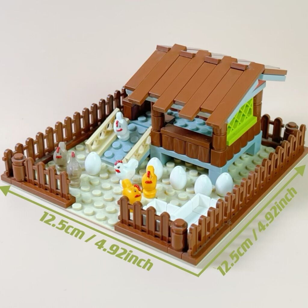 MOC Farm Animals Building Blocks City ChickenCoop Hen House Toys DIY ...
