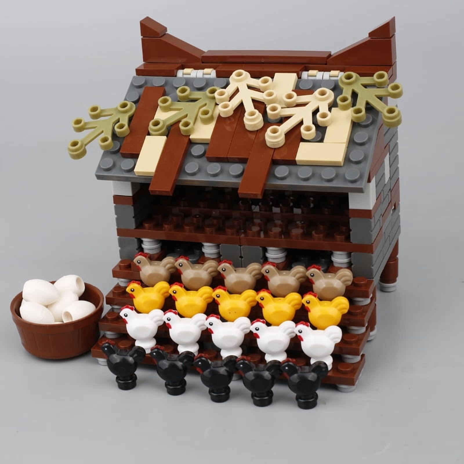 MOC Farm Horse Stable Cow Circle Sheepfold Sheep Animals Bricks Model ...