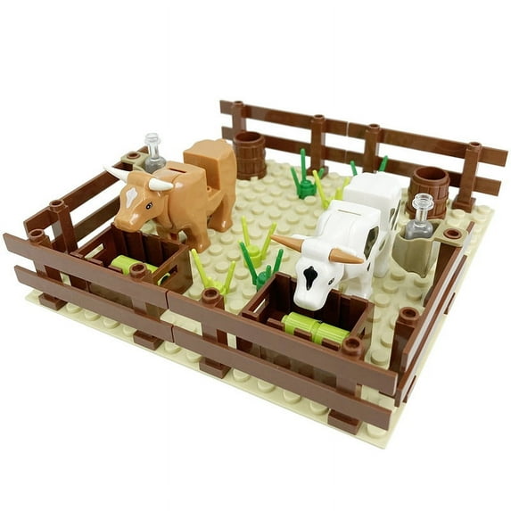 MOC Farm Horse Stable Cow Circle Sheepfold Sheep Animals Bricks Model ...