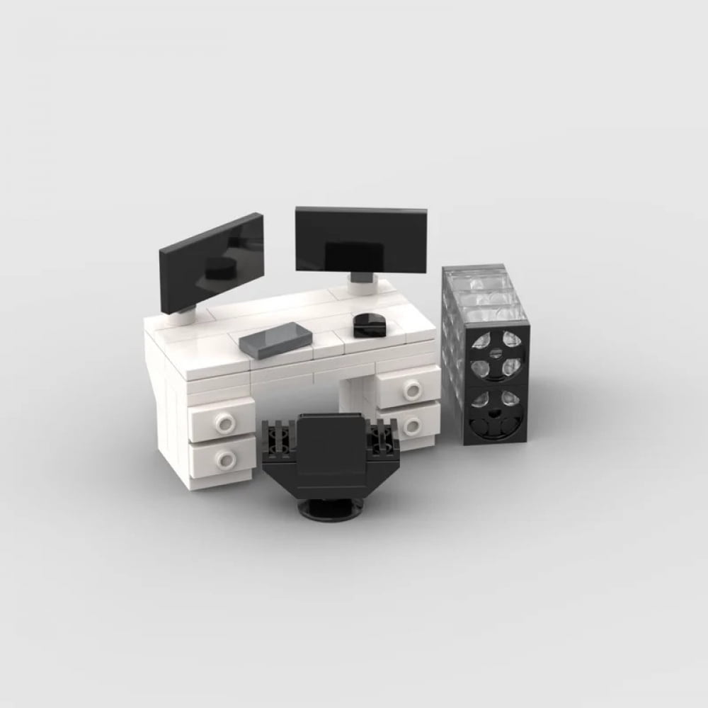 MOC Furniture Desktop Game Computer Table Desk Building Blocks Toys for ...