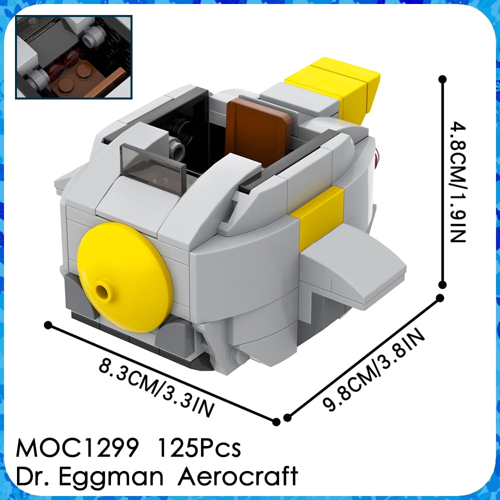 MOC Game Anime Bricks Hedgehog Mech Airship Dr. Eggman Compatible ...