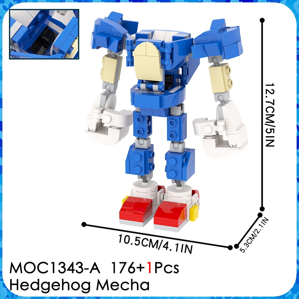 MOC Game Anime Bricks Hedgehog Mech Airship Dr. Eggman Compatible ...