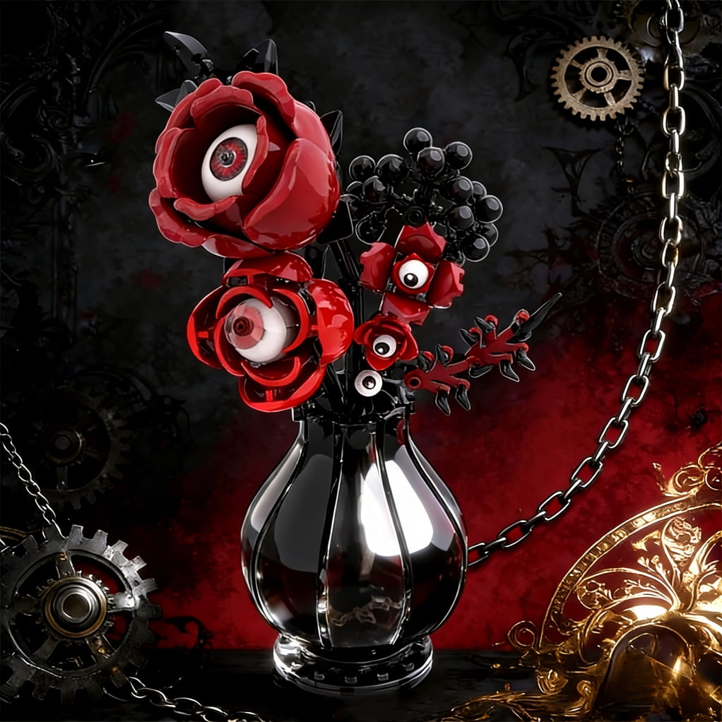 MOC Gothic Eye Flower Building Blocks Set - Compatible with Major, Dark ...