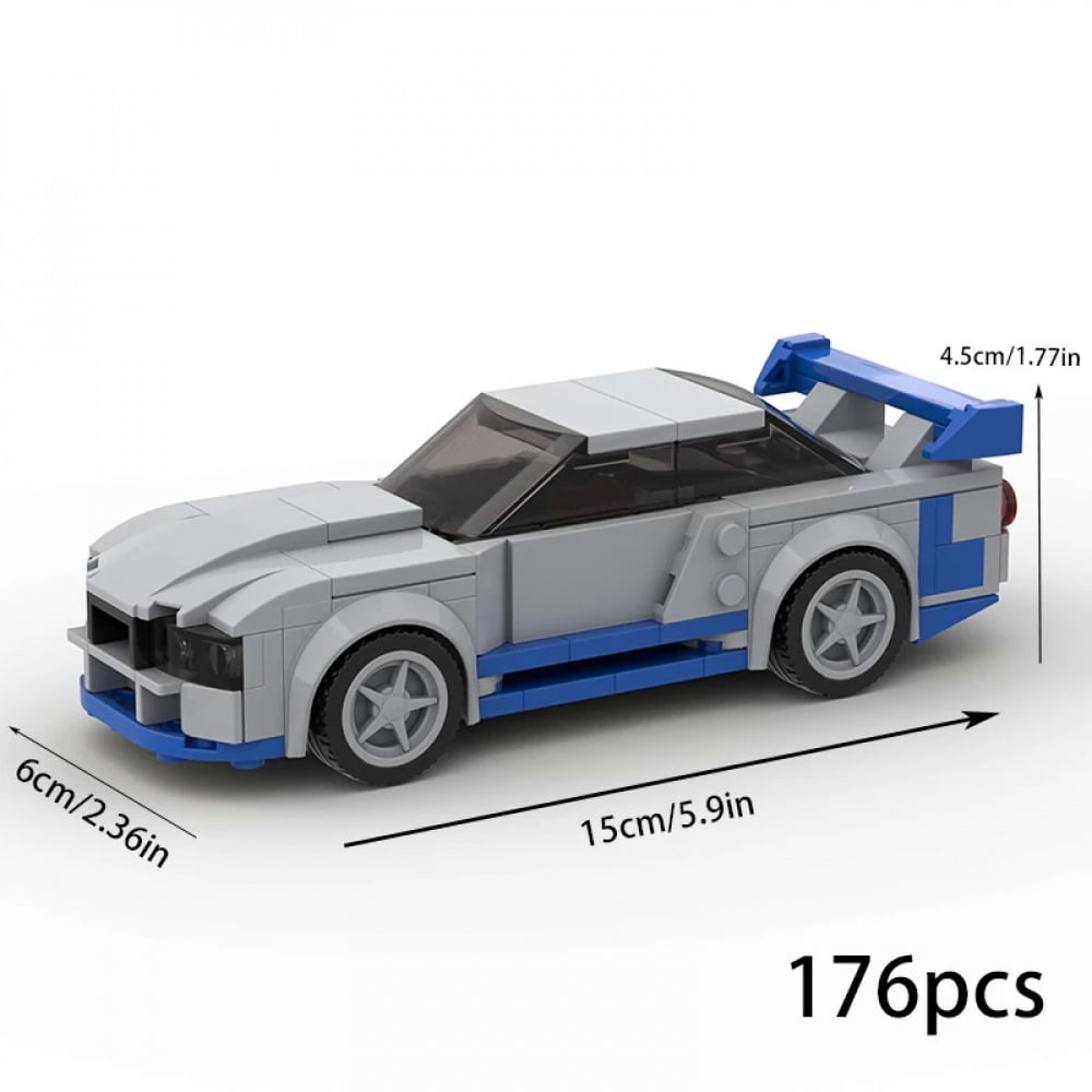 MOC Gray Speed Champions Racing Car Sports Model Garage Sets Building ...
