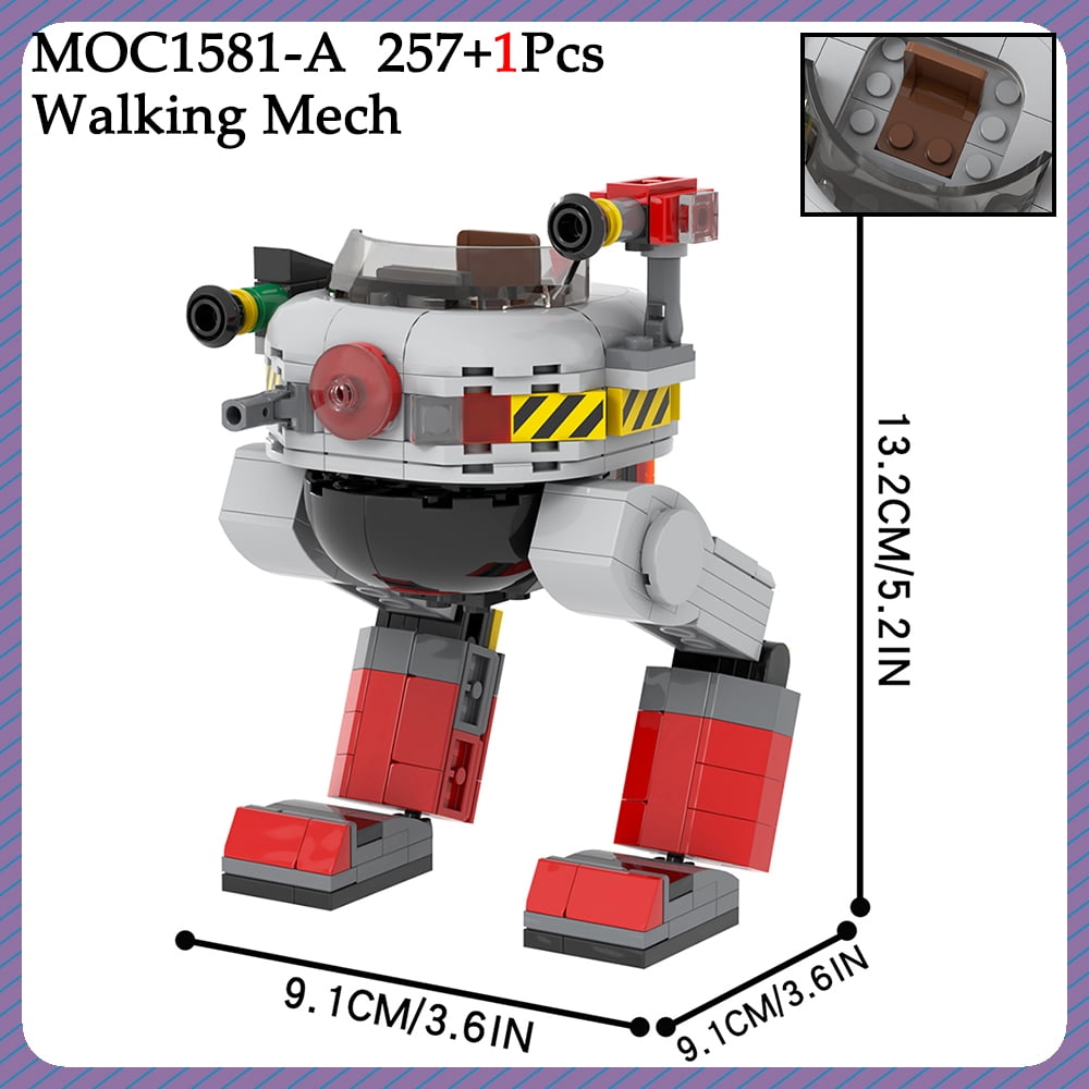 MOC Hedgehog Mech Bricks Car Game Anime Airship Dr Eggmaned Robot ...
