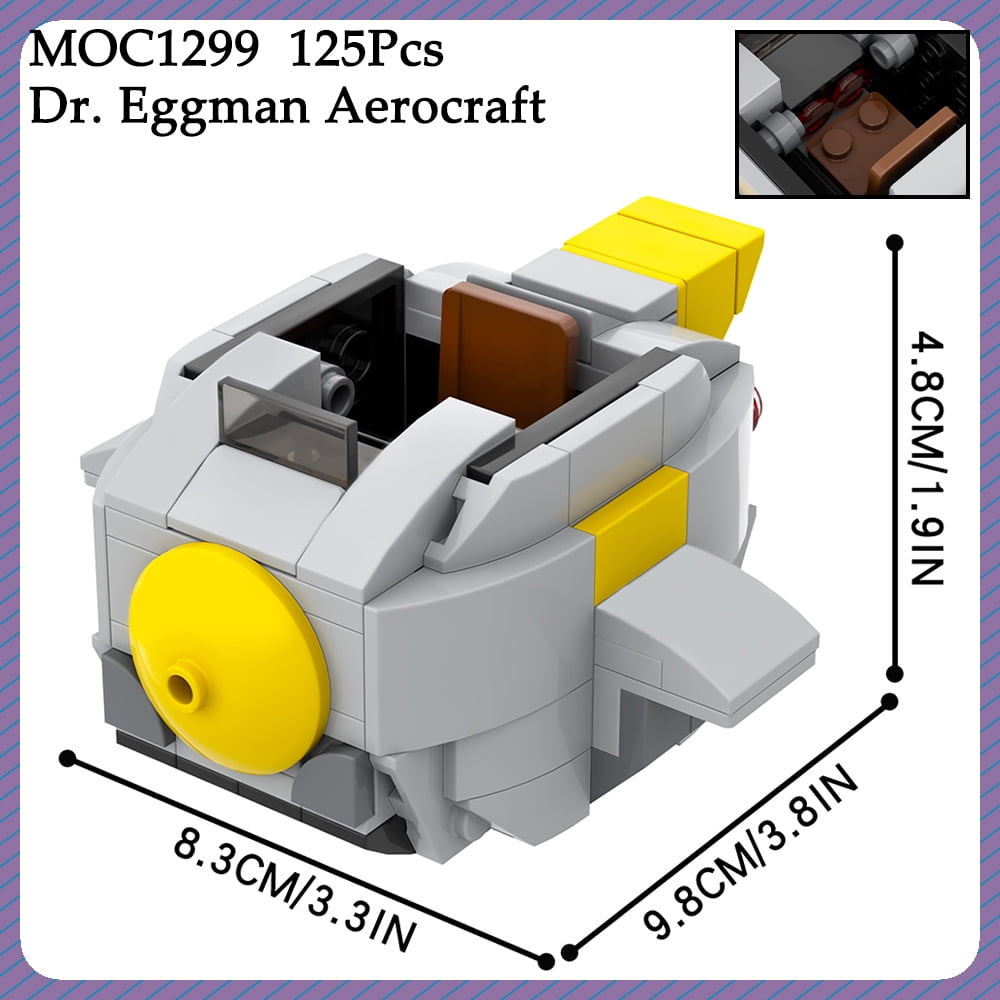 MOC Hedgehog Mech Bricks Car Game Anime Airship Dr Eggmaned Robot ...