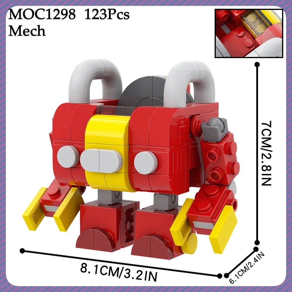 MOC Hedgehog Mech Bricks Car Game Anime Airship Dr Eggmaned Robot ...