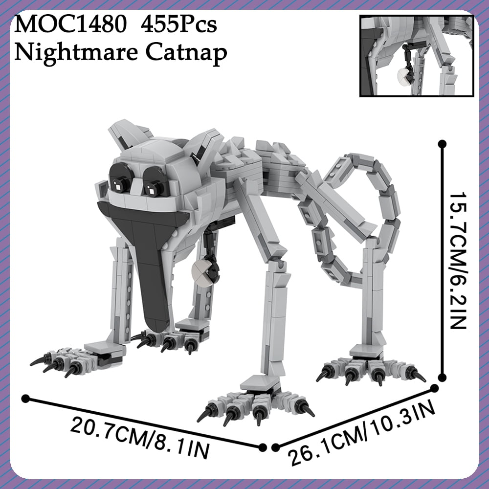 MOC Horror Game Figure Catnap Bricks Animal Monster Nightmare ...