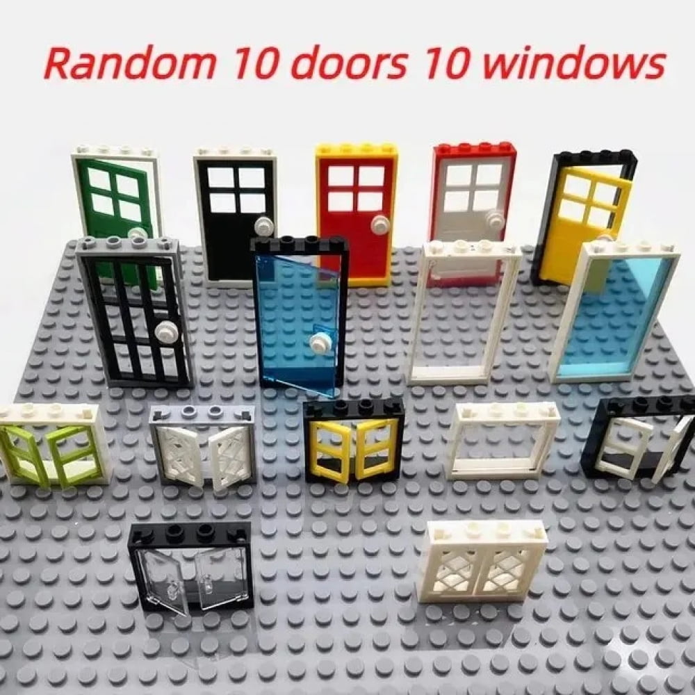 MOC House Doors Windows Building Blocks Parts City Friends Blocks Toys ...