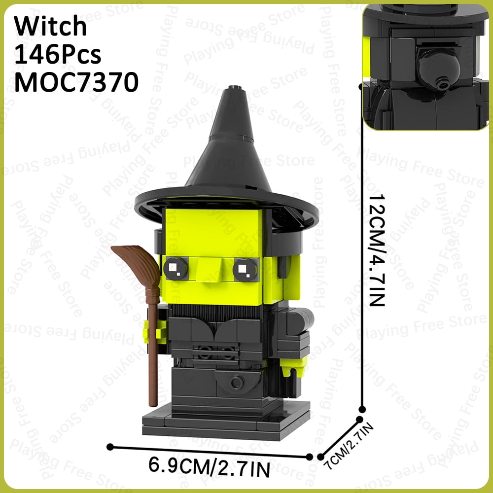 MOC Magic Movie Figures Brickheadz Fantasy Bricks Wednesday Dorothy ...