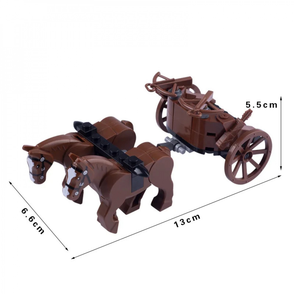 MOC Medieval Carriage Building Blocks Knights Transport Cattle Cart ...