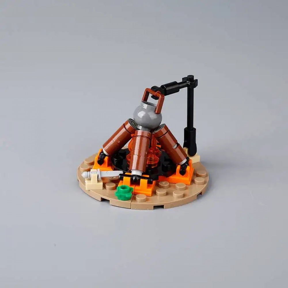MOC Medieval Castle Building Blocks kit Tent Campfire Siege Car Hanging ...