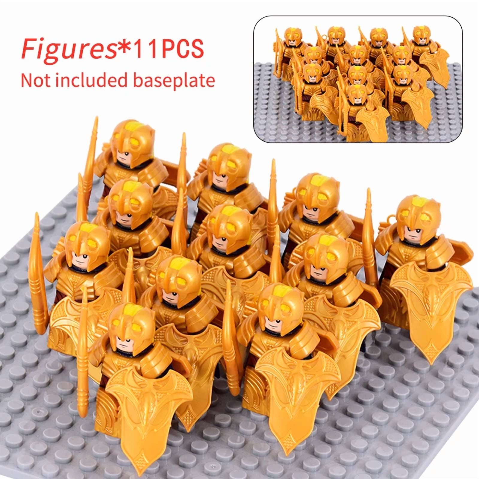 MOC Medieval Dwarf Warrior Elves Knights lotr Figures Building Blocks ...