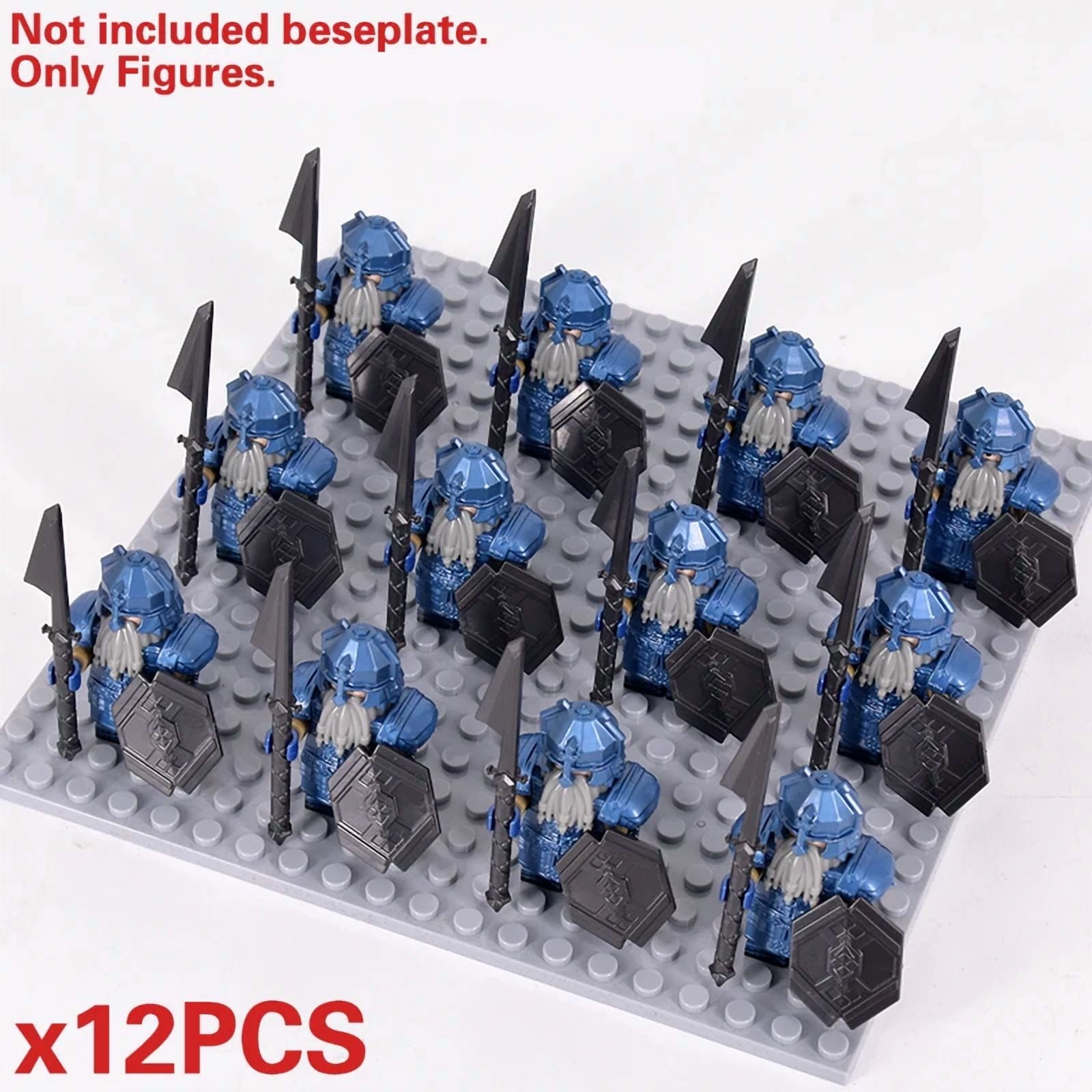 MOC Medieval Dwarf Warrior Elves Knights lotr Figures Building Blocks ...