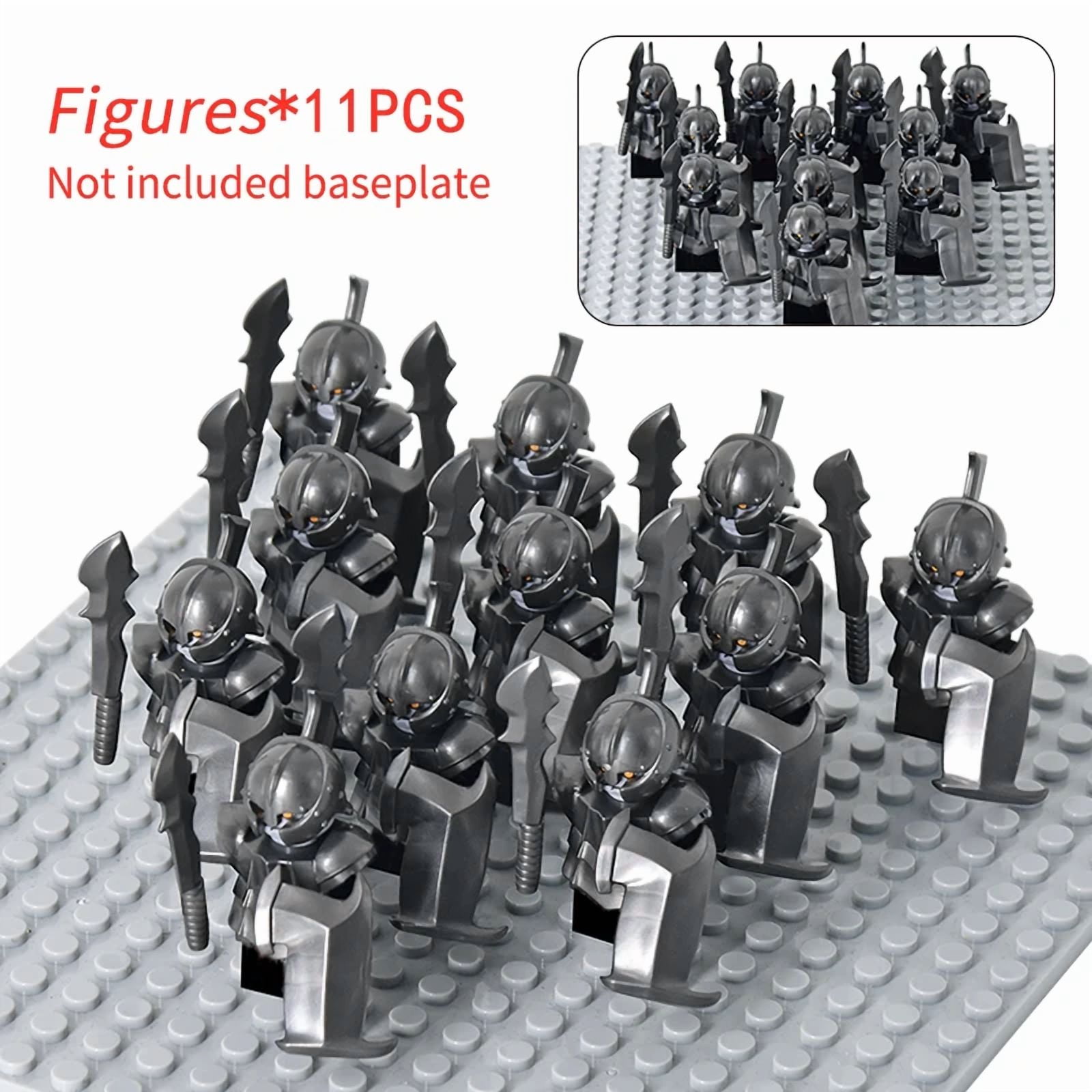 MOC Medieval Dwarf Warrior Elves Knights lotr Figures Building Blocks ...