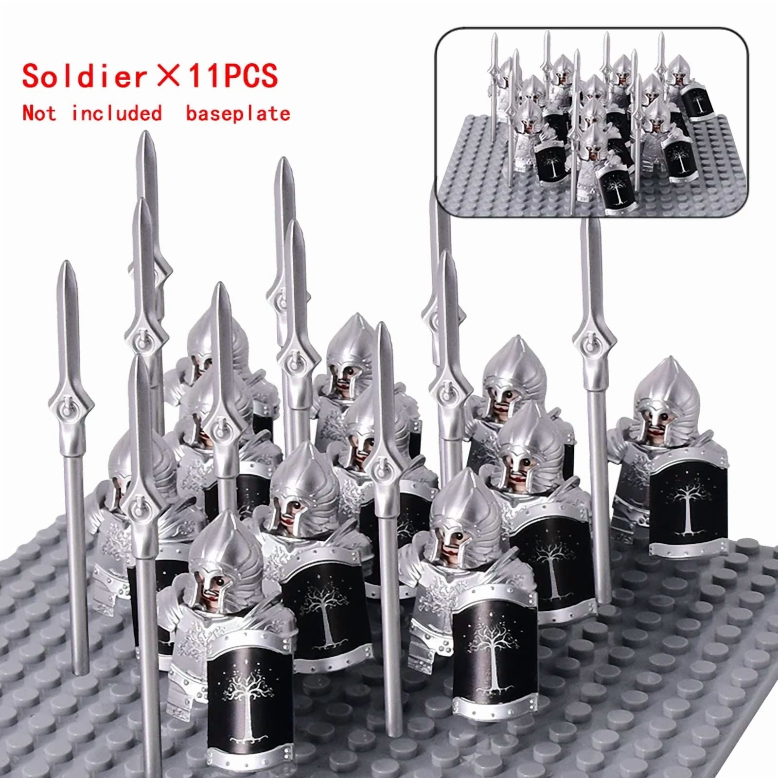 MOC Medieval Dwarf Warrior Elves Knights lotr Figures Building Blocks ...