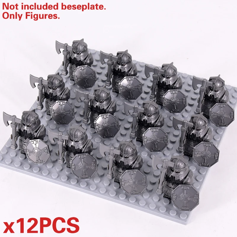 MOC Medieval Dwarf Warrior Elves Knights lotr Figures Building Blocks ...