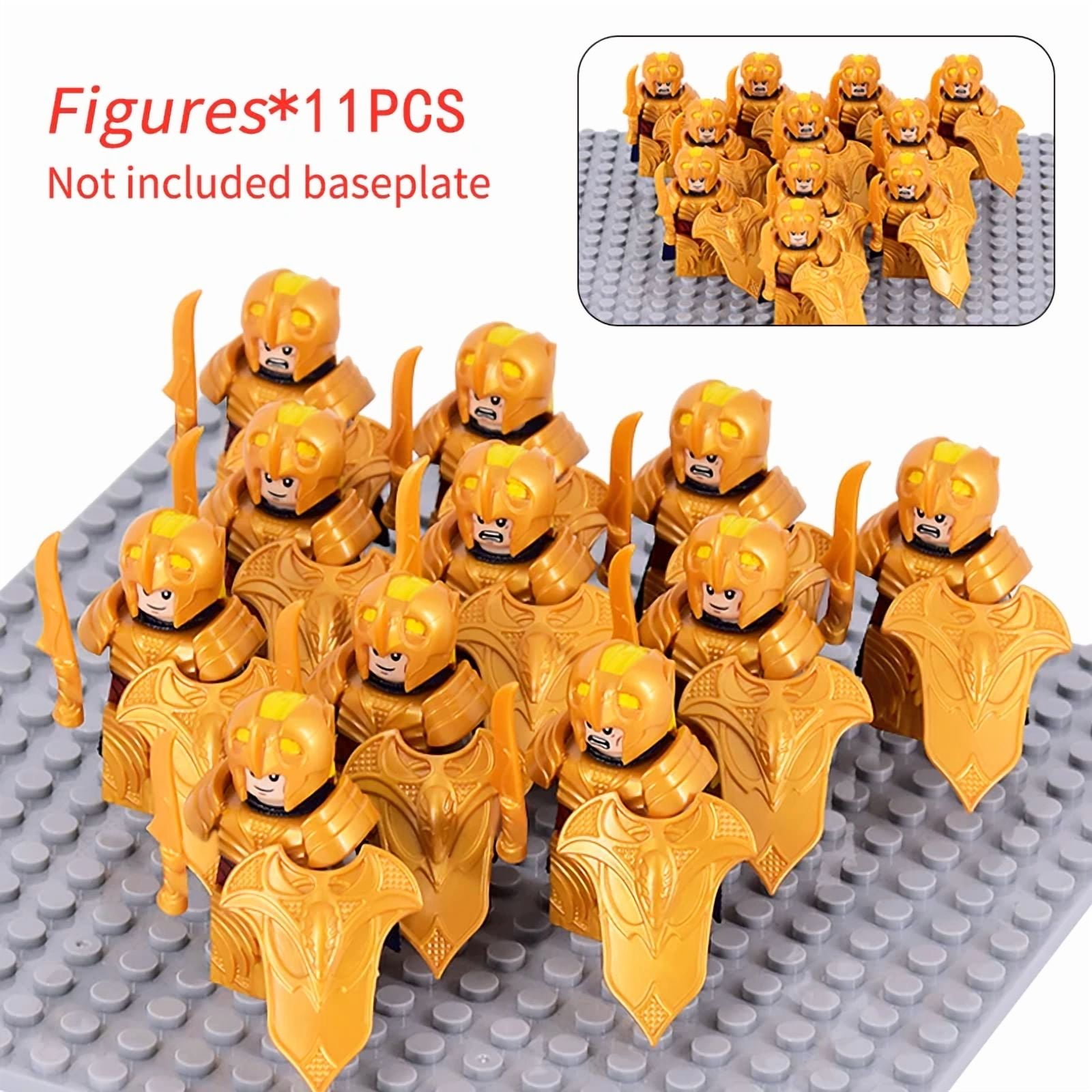MOC Medieval Dwarf Warrior Elves Knights lotr Figures Building Blocks ...