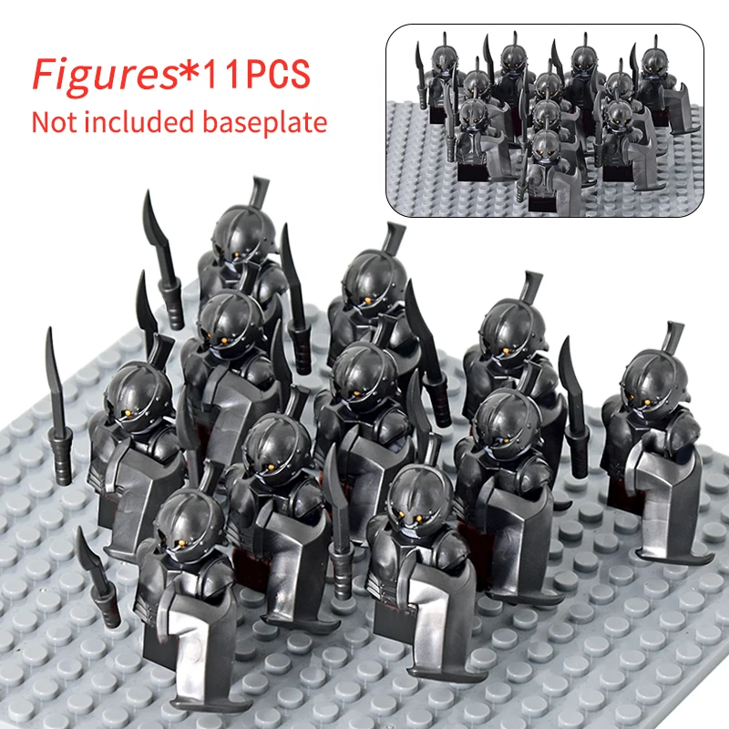 MOC Medieval Dwarf Warrior Elves Knights lotr Figures Building Blocks ...