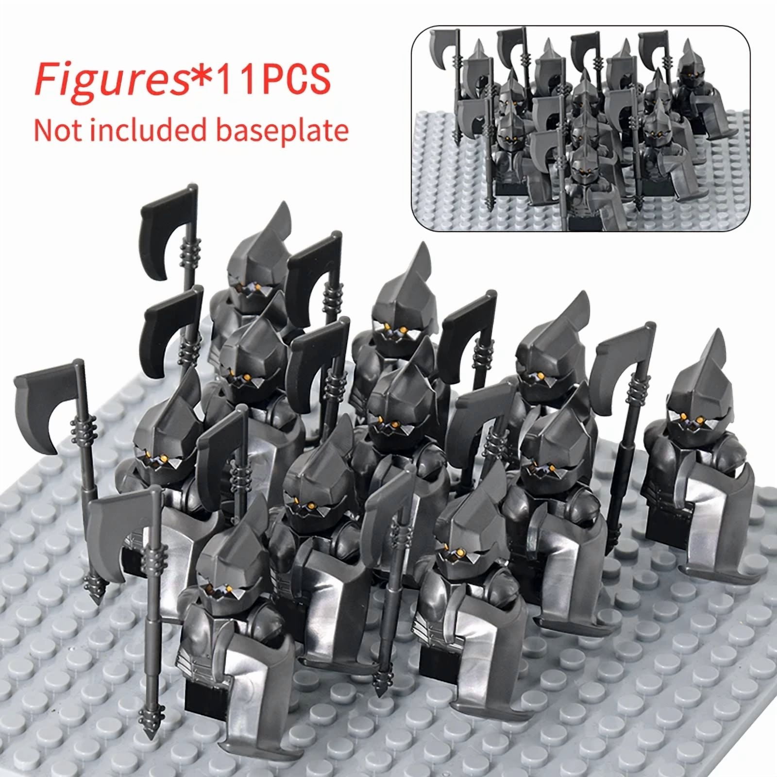MOC Medieval Dwarf Warrior Elves Knights lotr Figures Building Blocks ...
