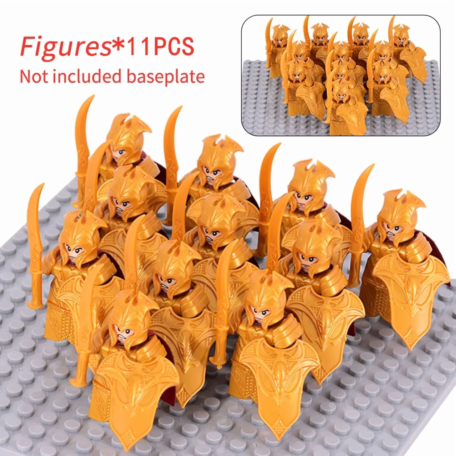 MOC Medieval Dwarf Warrior Elves Knights lotr Figures Building Blocks ...