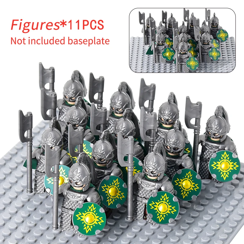 MOC Medieval Dwarf Warrior Elves Knights lotr Figures Building Blocks ...