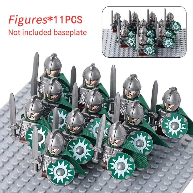 MOC Medieval Dwarf Warrior Elves Knights lotr Figures Building Blocks ...