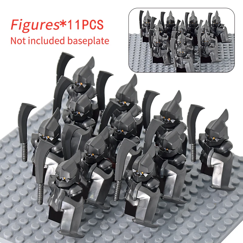 MOC Medieval Dwarf Warrior Elves Knights lotr Figures Building Blocks ...