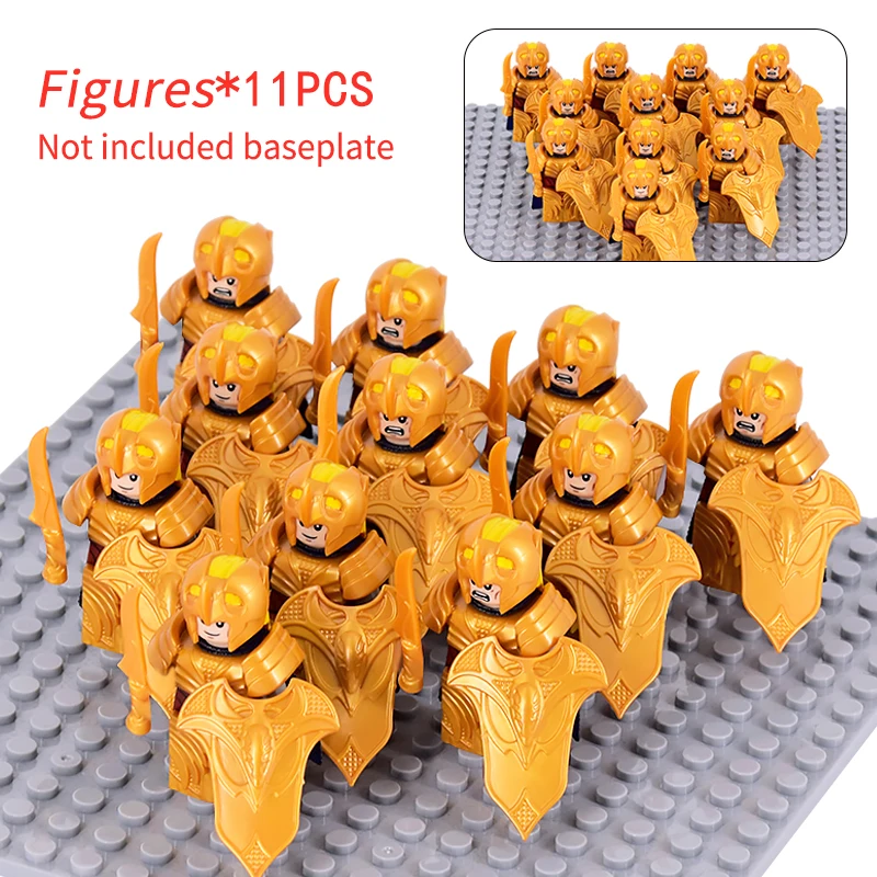 MOC Medieval Dwarf Warrior Elves Knights lotr Figures Building Blocks ...