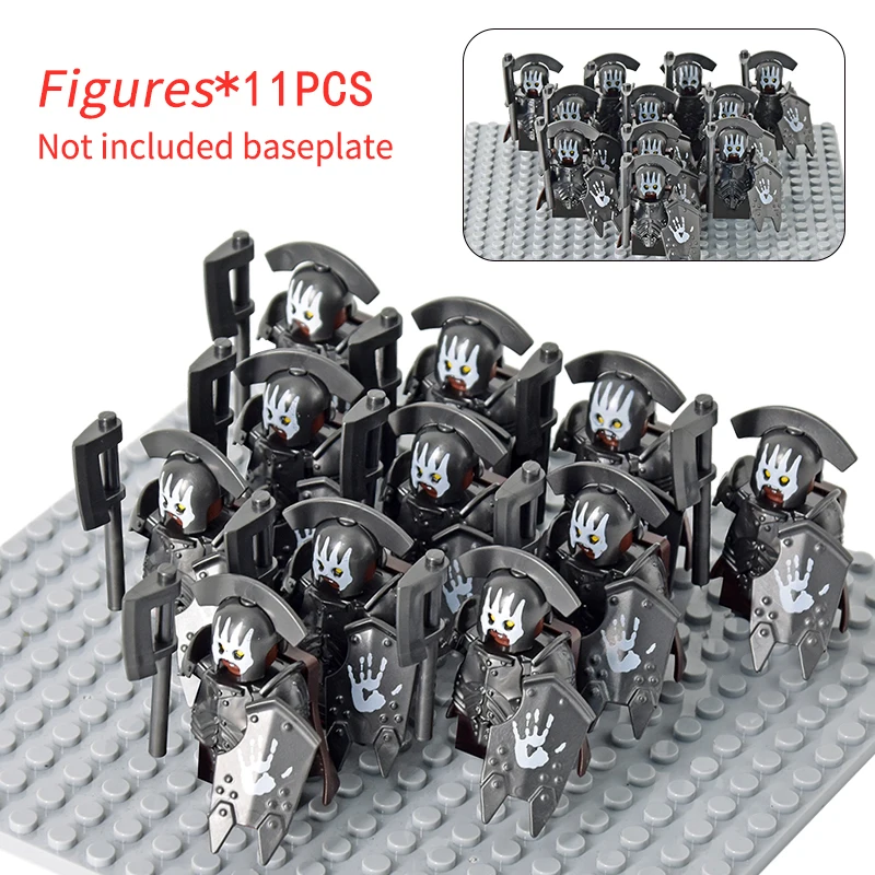 MOC Medieval Dwarf Warrior Elves Knights lotr Figures Building Blocks ...