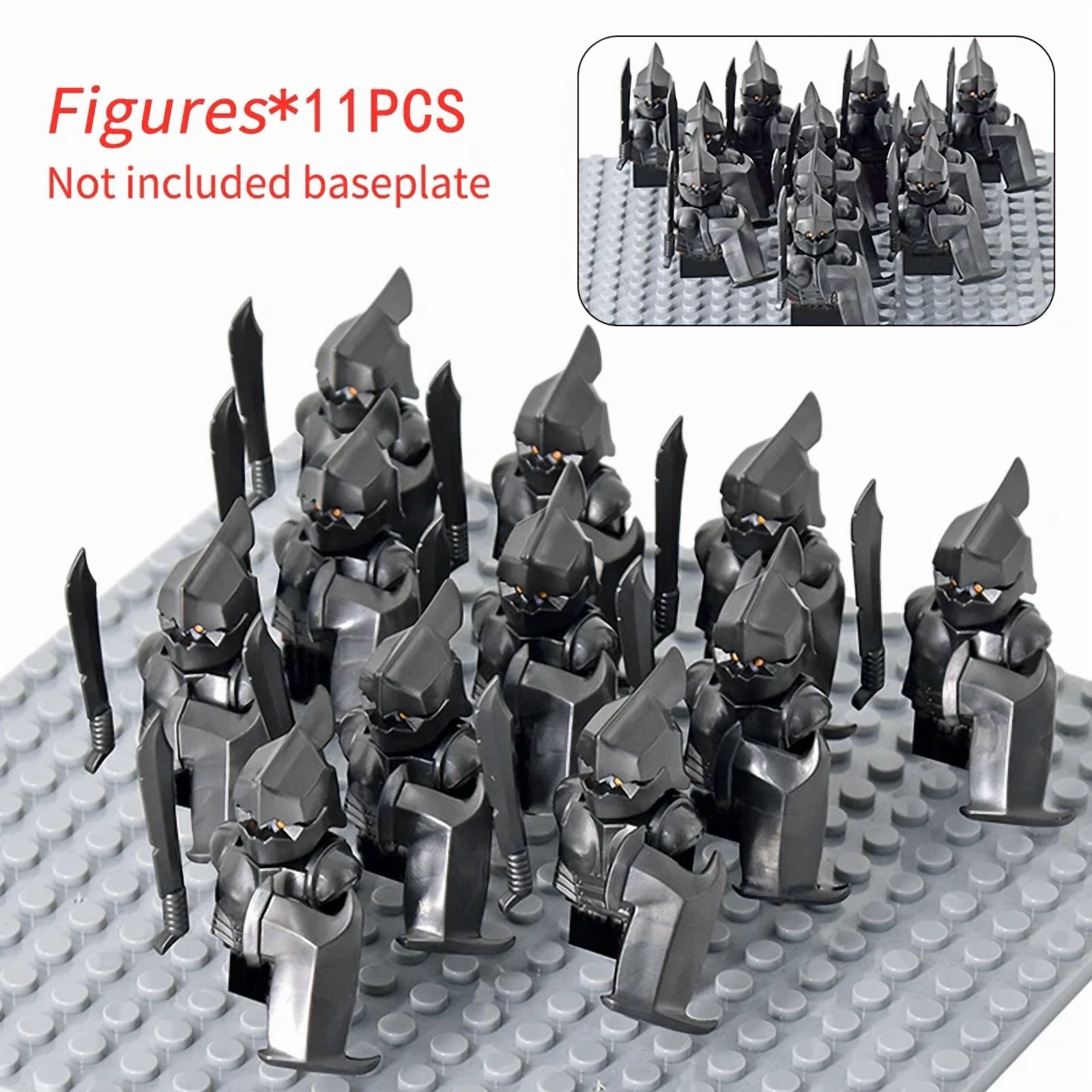 MOC Medieval Dwarf Warrior Elves Knights lotr Figures Building Blocks ...