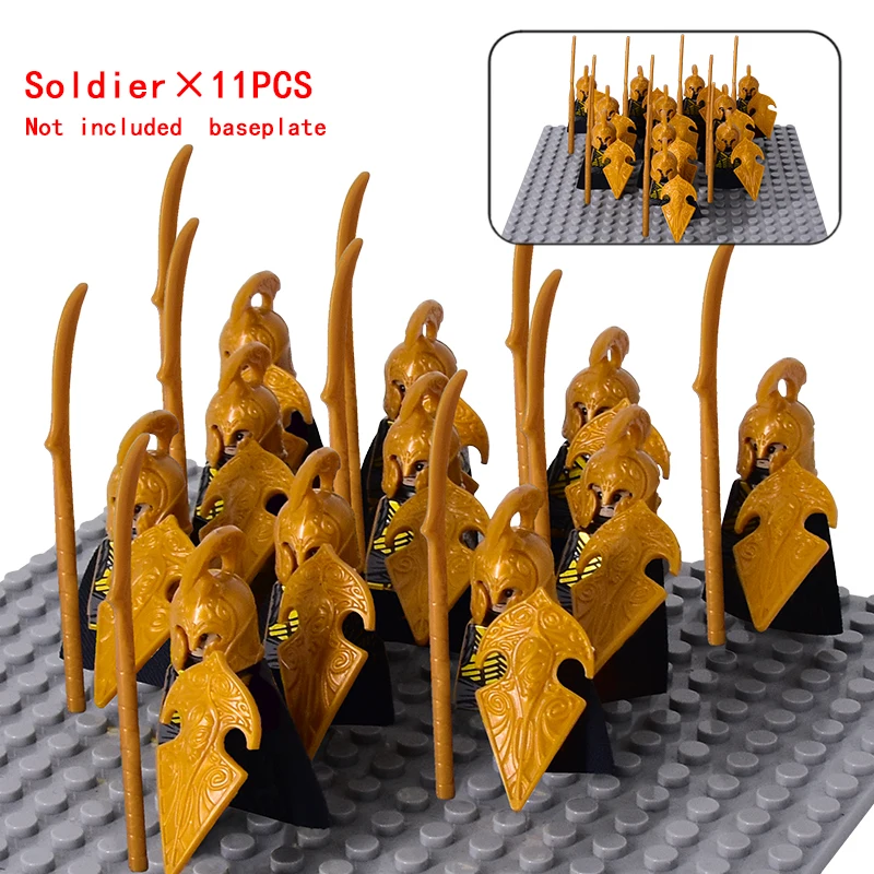 MOC Medieval Dwarf Warrior Elves Knights lotr Figures Building Blocks ...