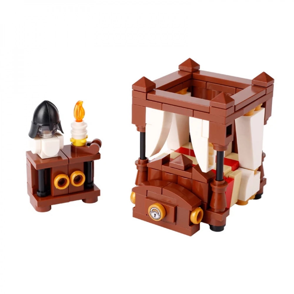 MOC Medieval Town Scene Building Blocks Notice Board Tavern Fireplace ...