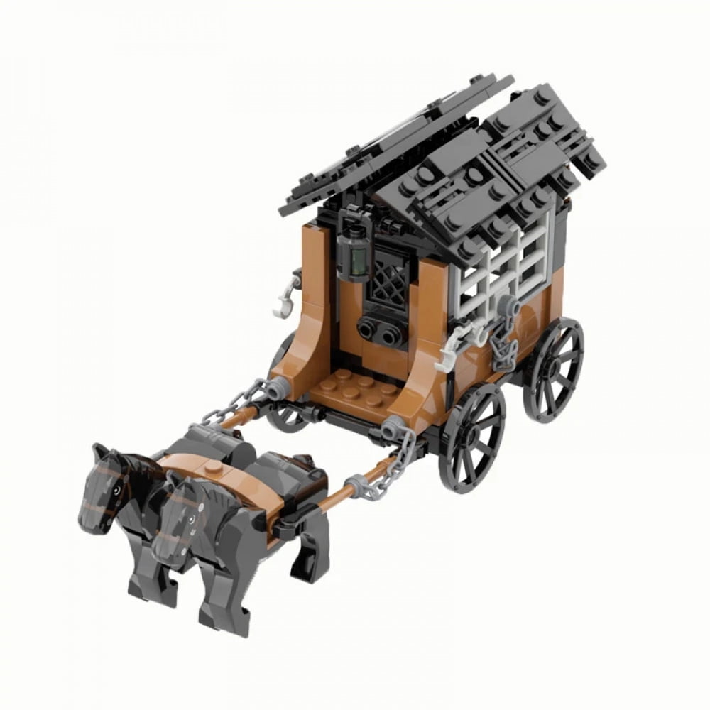 MOC Medieval Town Scene Building Blocks Notice Board Tavern Fireplace ...